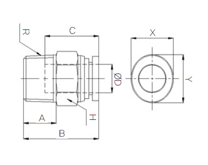 RECHTE INSCHR. PIF Ø12-R1/2 RVS316 - | Q Plus B.V.