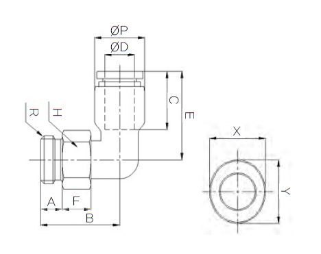 HAAKSE INSCHR. PIF Ø08-G1/8 RVS316 - | Q Plus B.V.