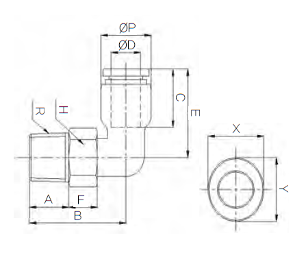 HAAKSE INSCHR. PIF Ø06-R1/4 RVS316 - | Q Plus B.V.