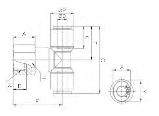 T- OPSCHROEF PIF Ø06-M5 PPSU - | Q Plus B.V.